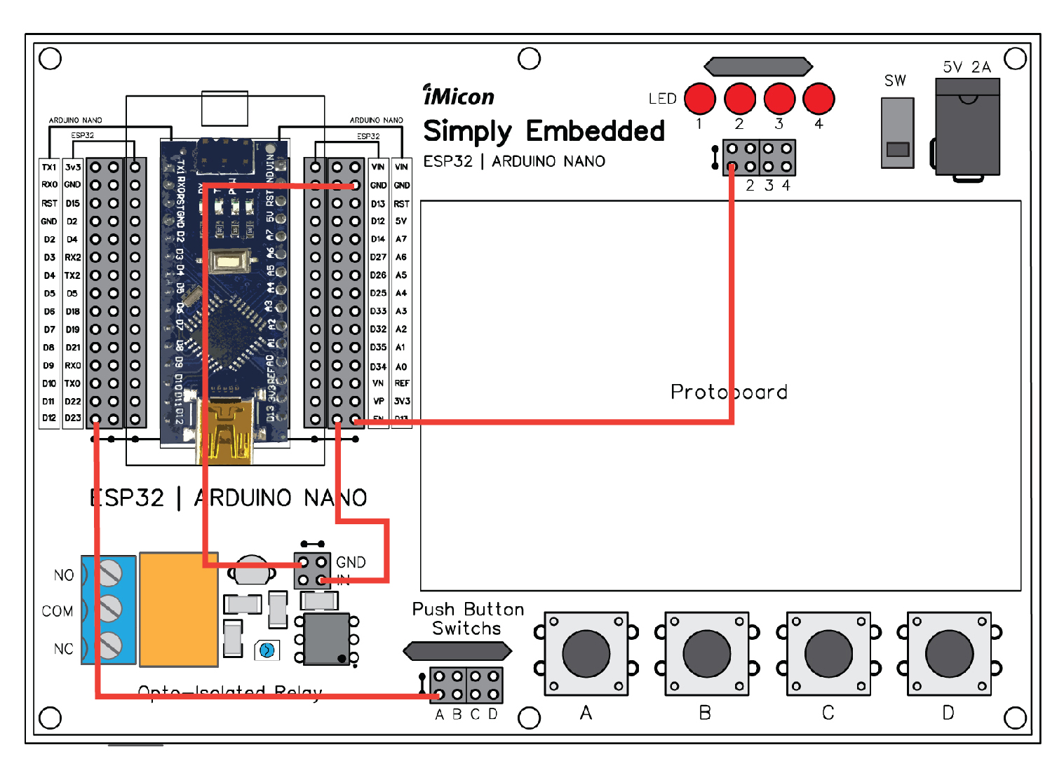 ชุดบอร์ดทดลอง Arduino และ Esp32 Nodemcu Dev Board แบบ 2 In 1