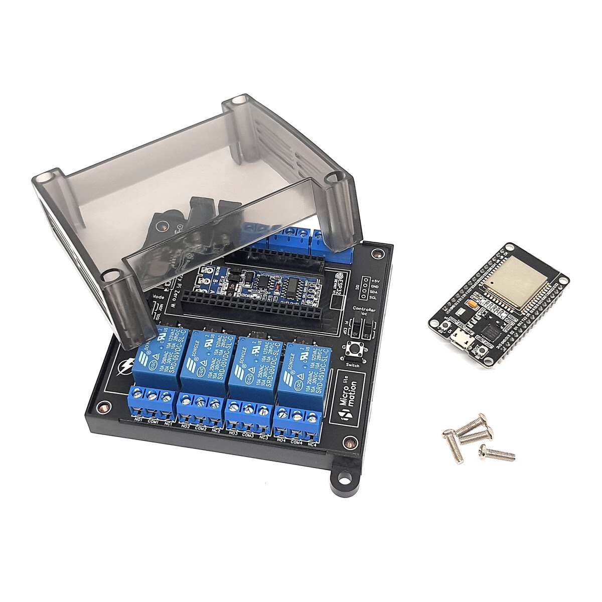 ชุดบอร์ด Micromation Dev Board V2 Lite ESP32 Relay board 4 Channels ...