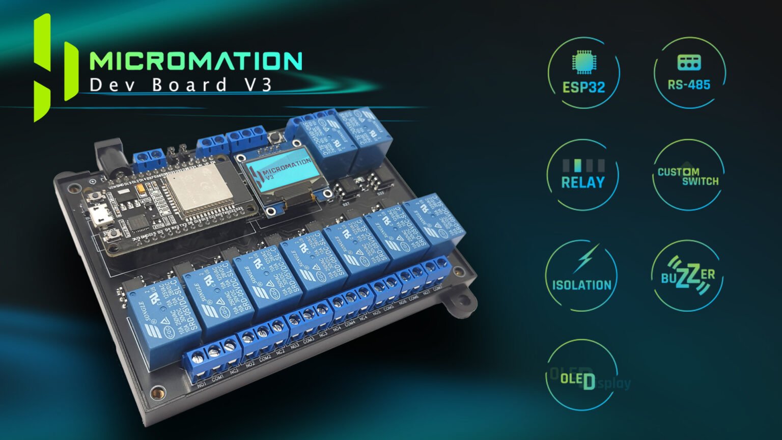 ESP32 | ชุดบอร์ด Micromation Dev Board V3 ESP32 Relay Board 9 Channel ...